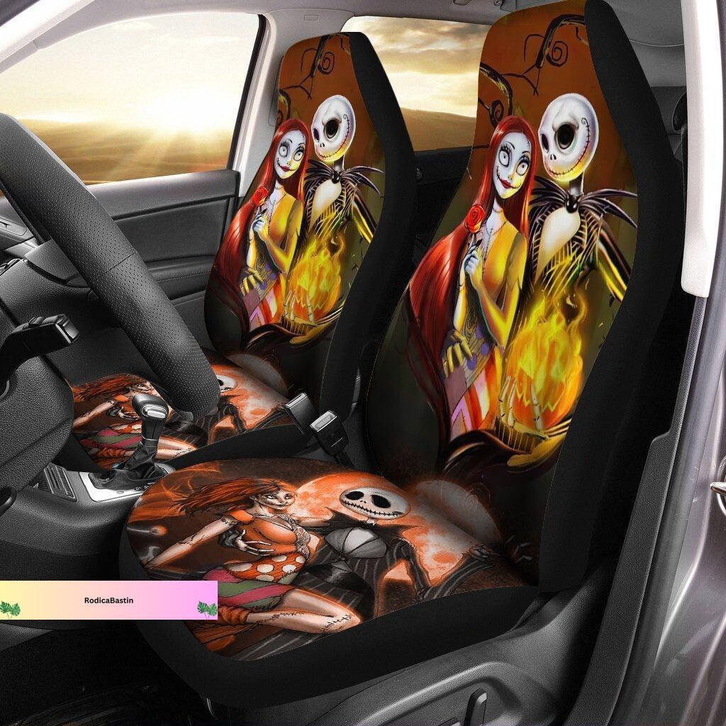 Halloween Jack And Sally Couple Seat Cover, Jack And Sally Couple Seat ...