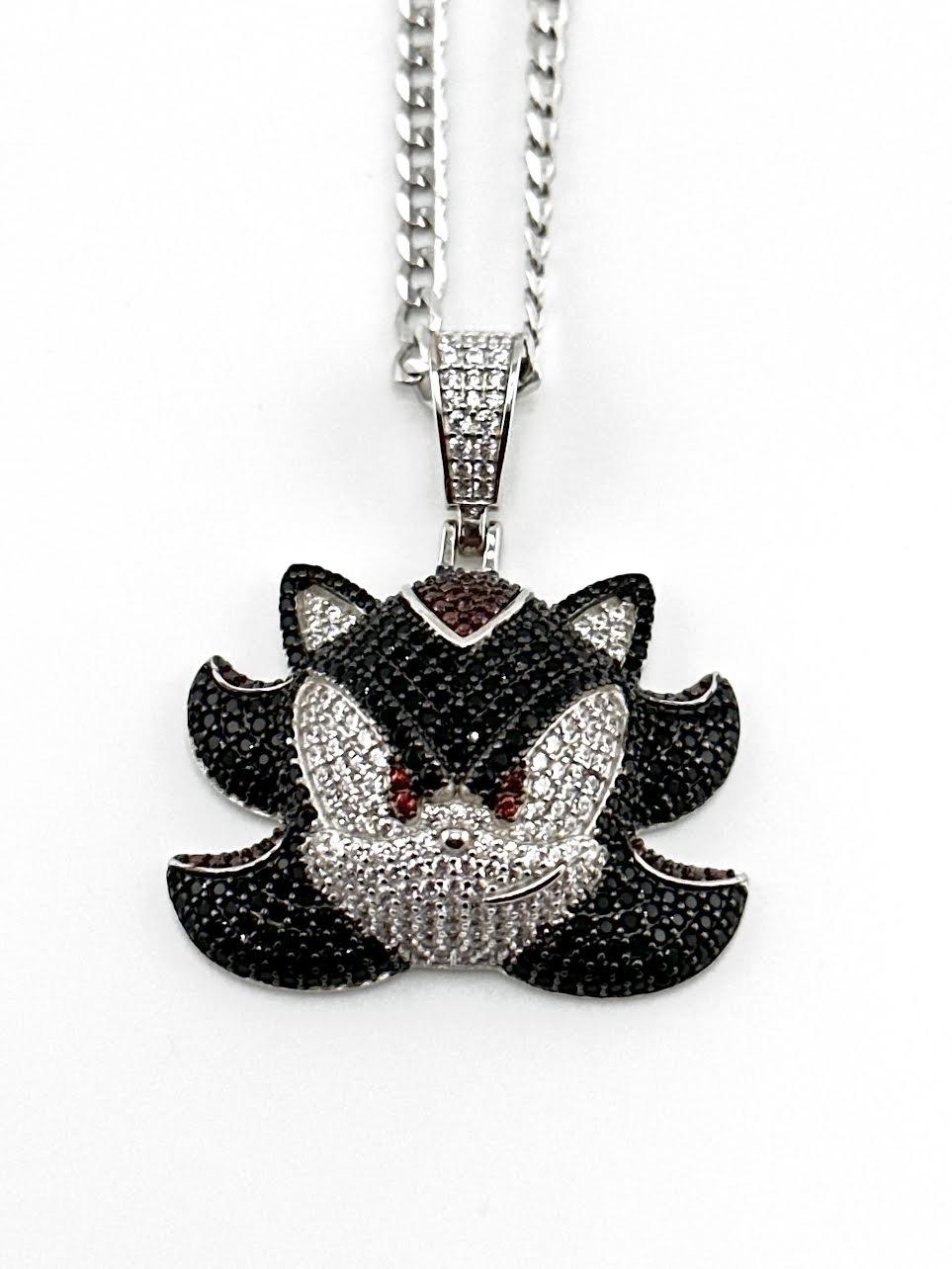 Iced Out 925 Solid Sterling Silver Round Cut 3D Sonic Shadow the ...