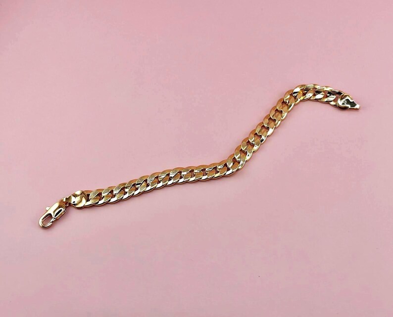 18K Gold Filled Cuban Link Chain Bracelet - Etsy
