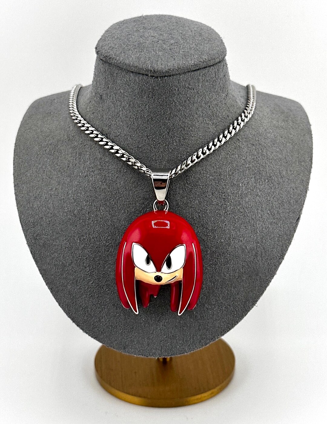 Stainless Steel 3D Sonic's Character Knuckles Necklace - Etsy