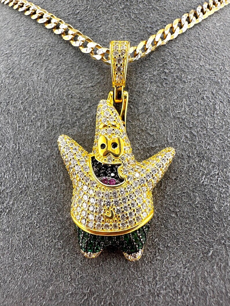 Iced Out 18K Gold Plated Over 925 Sterling Silver Round Cut 3D ...