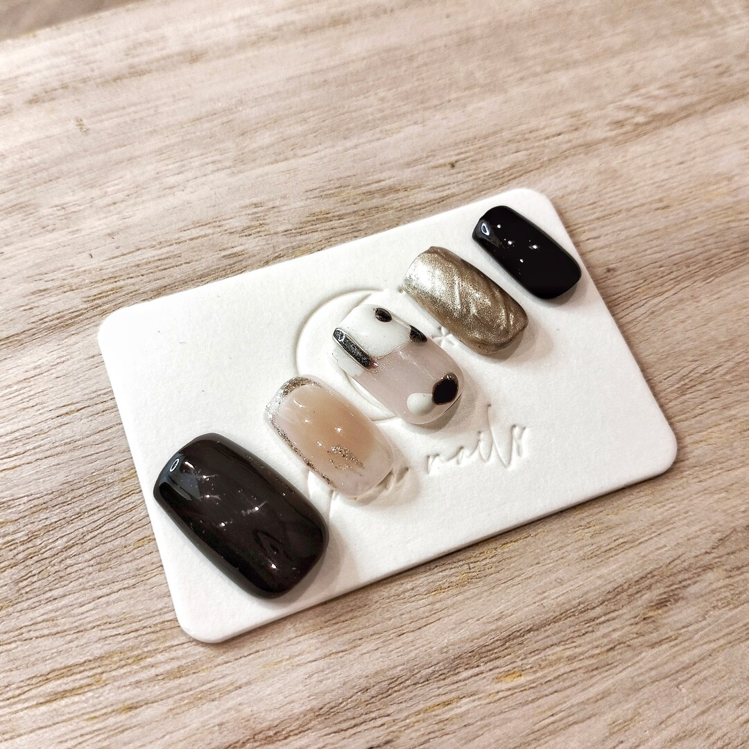 Gold Digger Mid Press on Nails - Etsy Australia