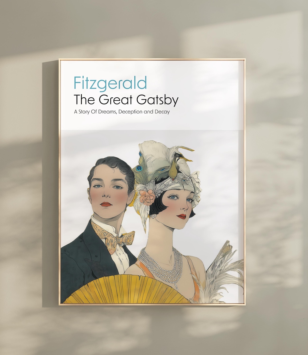 The Great Gatsby Wall Art Print • F. Scott Fitzgerald Book Cover Poster ...