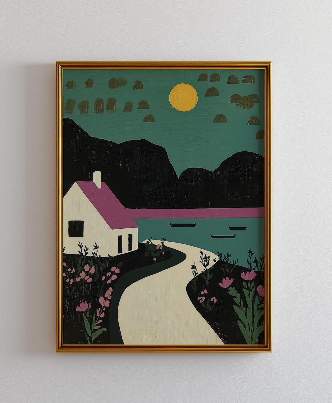 Five Scandi Prints, Scandi Scenes Collection, Folk Art Prints, Scandi ...