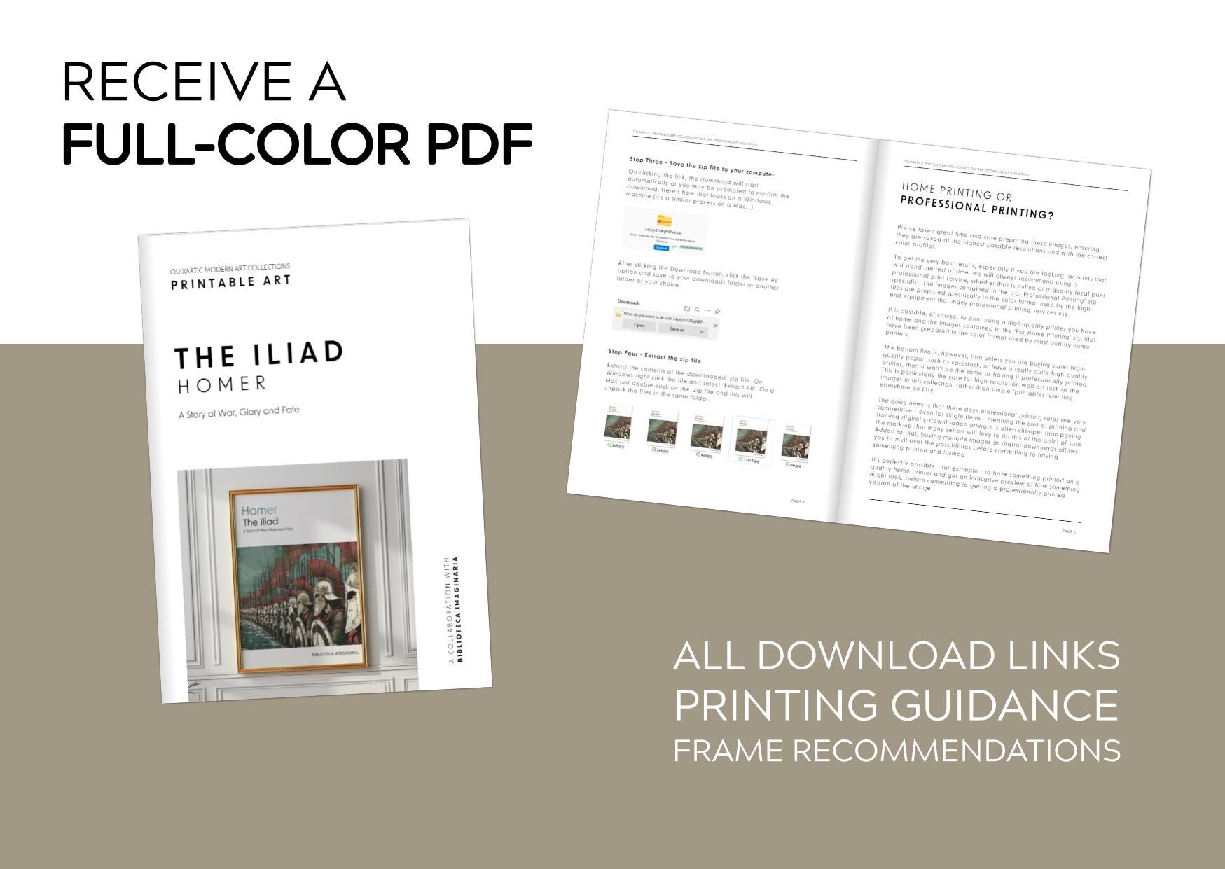 The Iliad Art Print: Homer's Greek Warriors Poster (digital Download ...