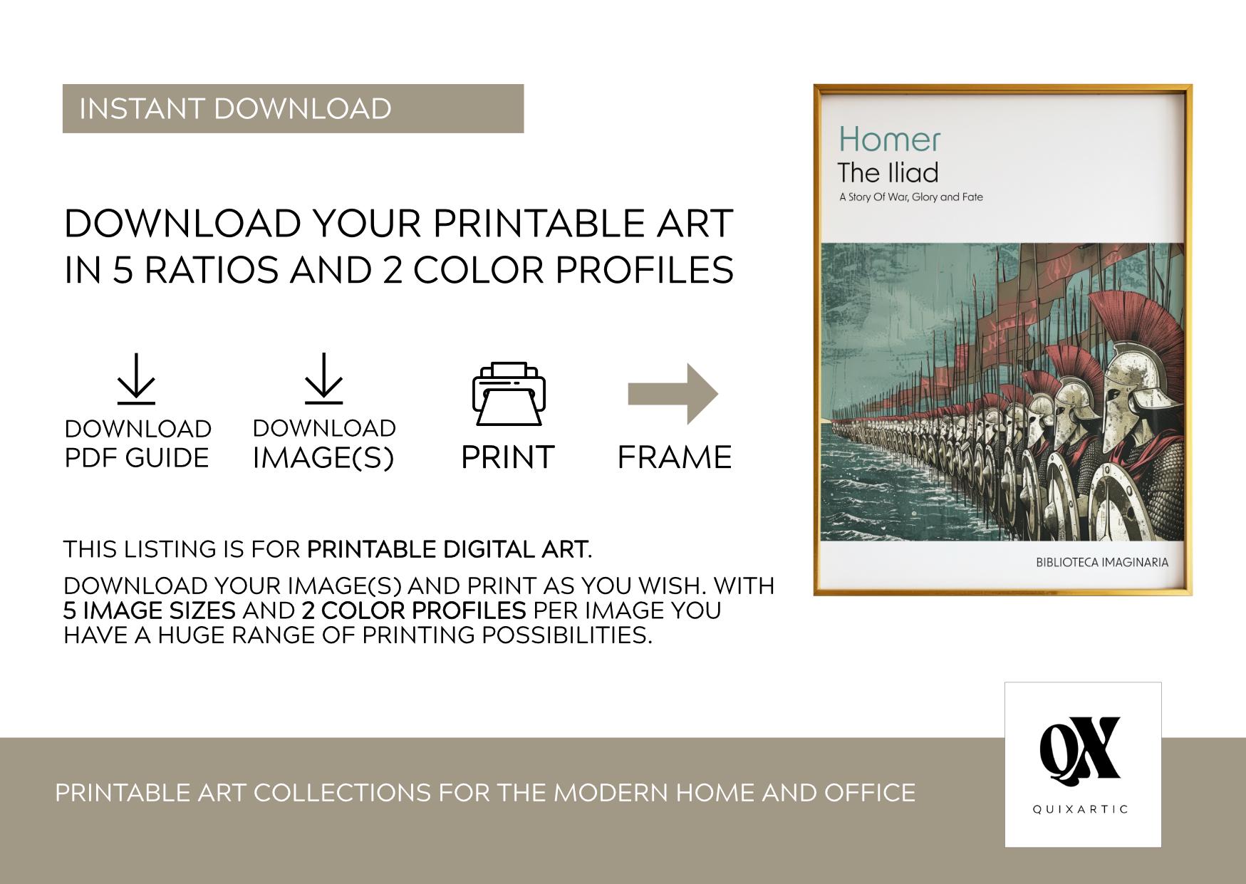 The Iliad Art Print: Homer's Greek Warriors Poster (digital Download ...