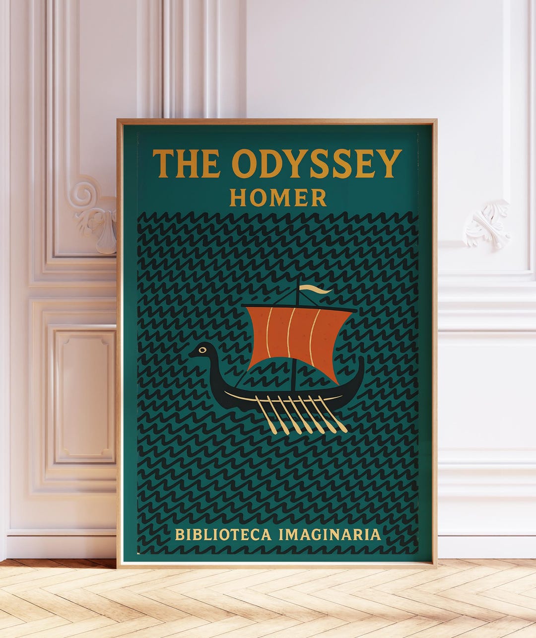Homer's Odyssey Print: Retro Book Cover Art, Greek Mythology (digital ...