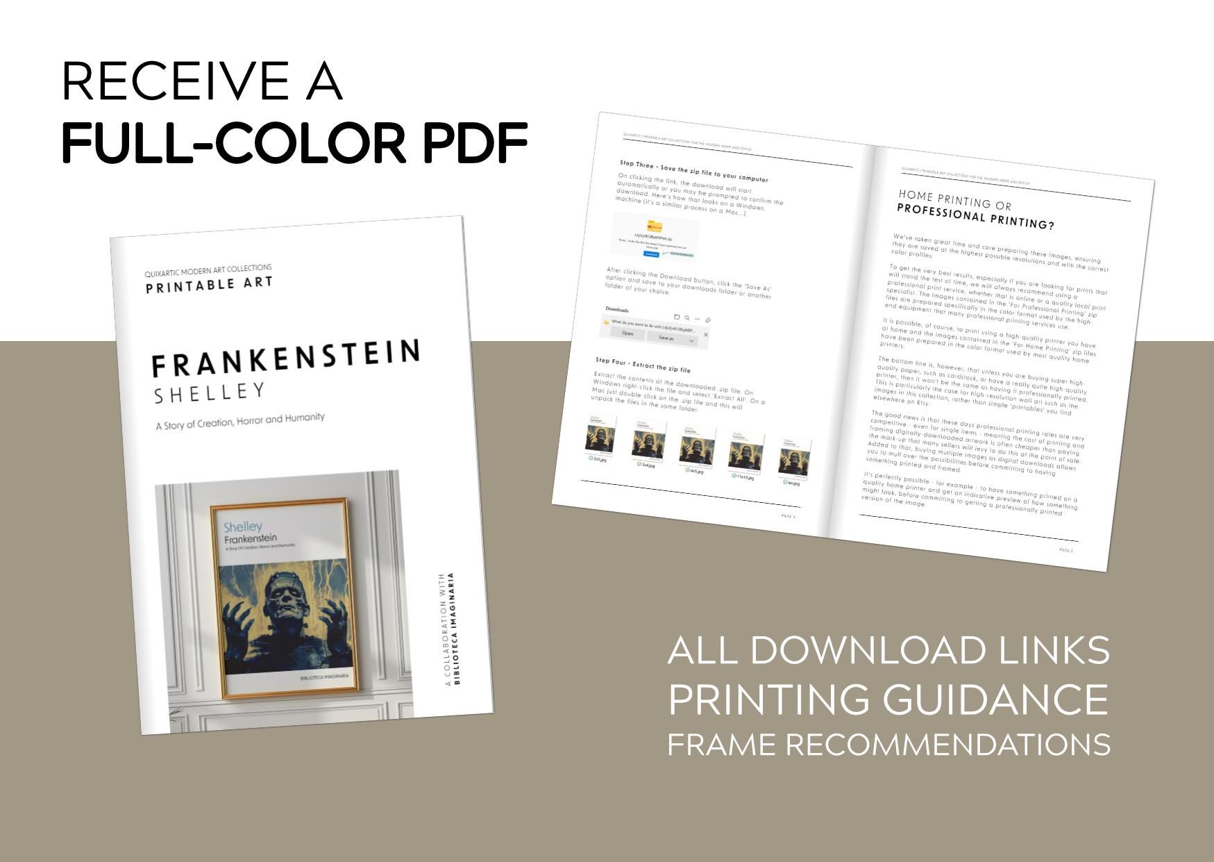 Frankenstein Book Cover Art Print: Mary Shelley Gallery Wall Decor ...