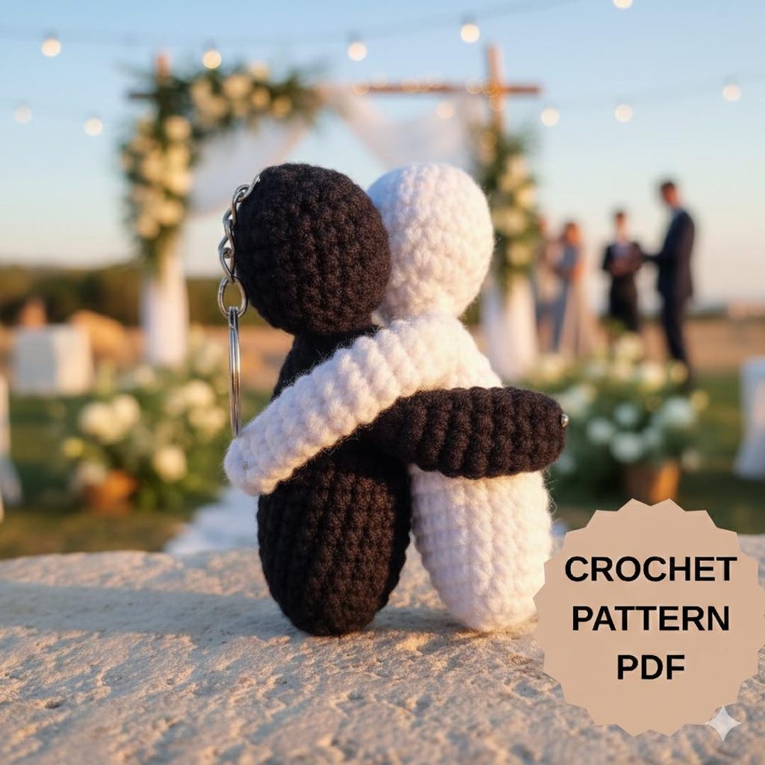Hugging Couple Amigurumi Pattern - Wedding Favor Keychain (digital PDF ...