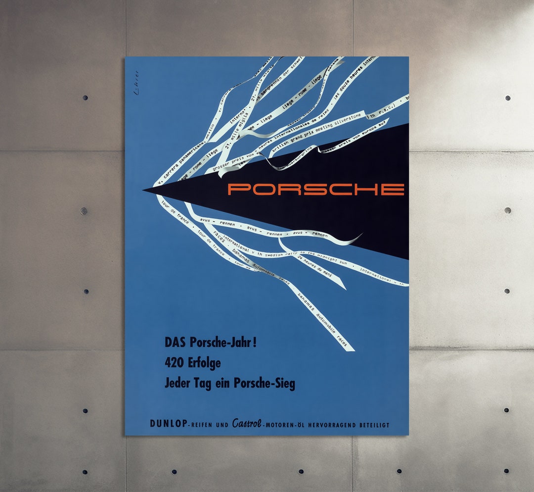 Porsche Poster Vintage Porsche Abstract Racing Werbeplakat Klassisches ...