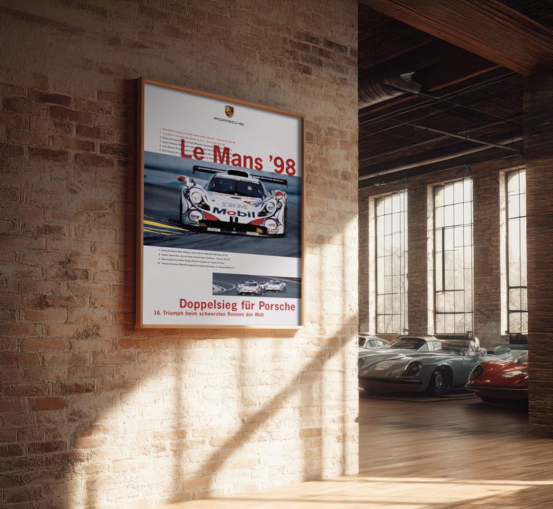 Porsche 911 Le Mans Poster 1998 – Iconic Endurance Racing Print ...