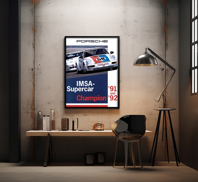 Porsche Poster Vintage Porsche IMSA Supercar Champion Motorsport Racing ...