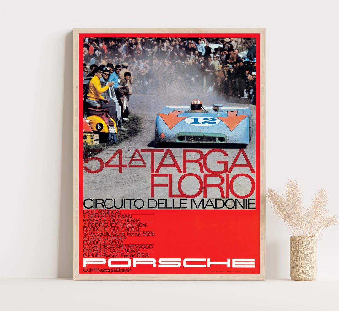 Porsche Poster | Vintage Porsche Print | Porsche Wall Art | Targa ...