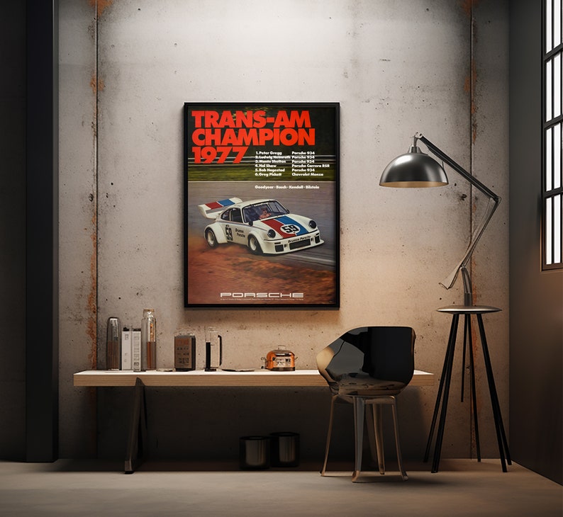 Porsche Poster | Vintage Porsche Trans-am Poster | 1977 Trans-am ...