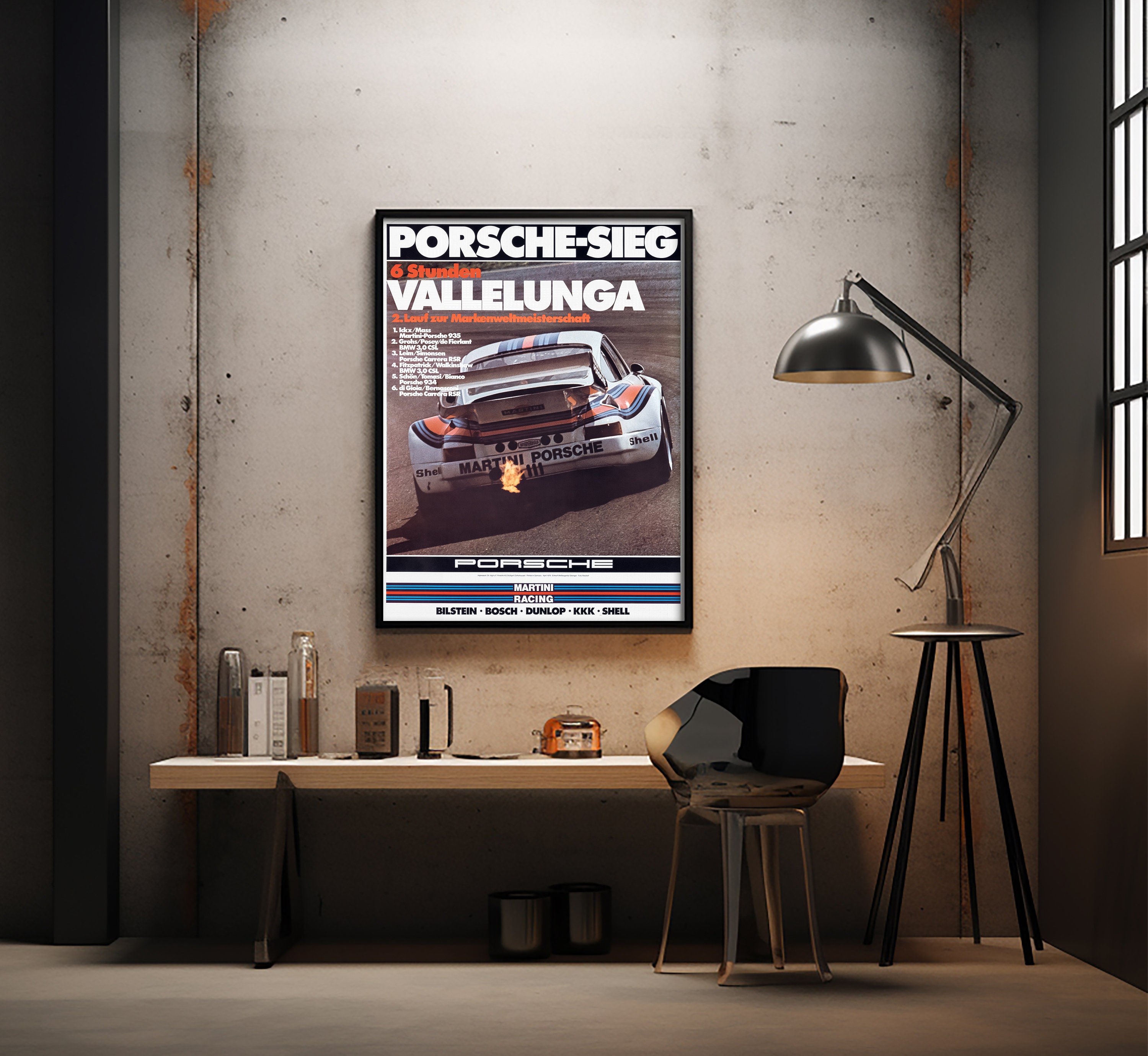 Porsche Martini Racing Advertising Poster Vintage 6 Hours of Vallelunga ...