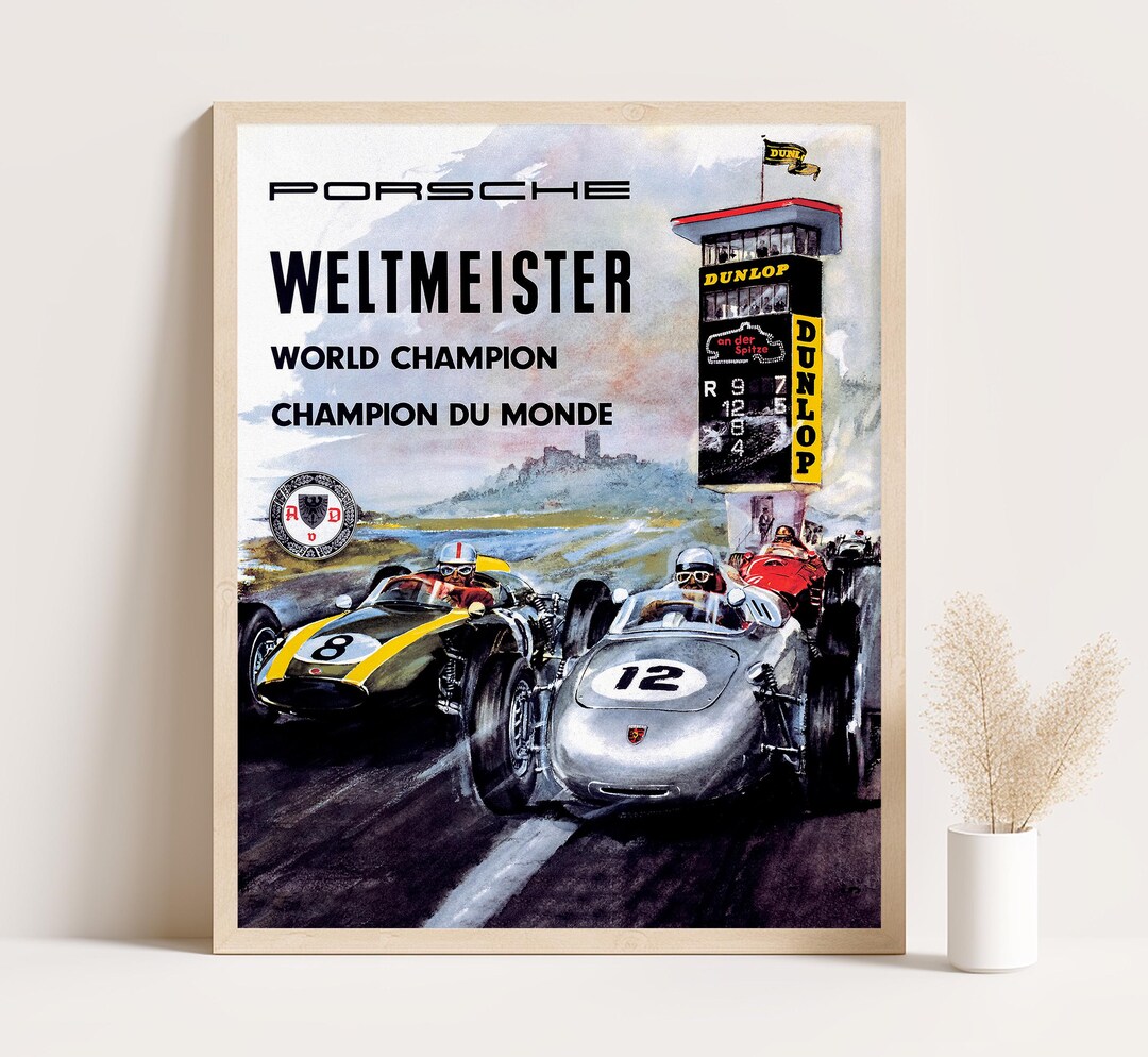 Vintage Porsche Poster: 1960s Motorsport Race Car Wall Art Print - Etsy