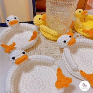 Duck Coaster Crochet Pattern, Crochet Duck Amigurumi PDF Pattern, No ...