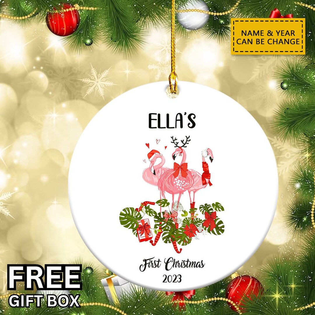 Personalized Flamingo Christmas Ornament Cute Flamingo - Etsy