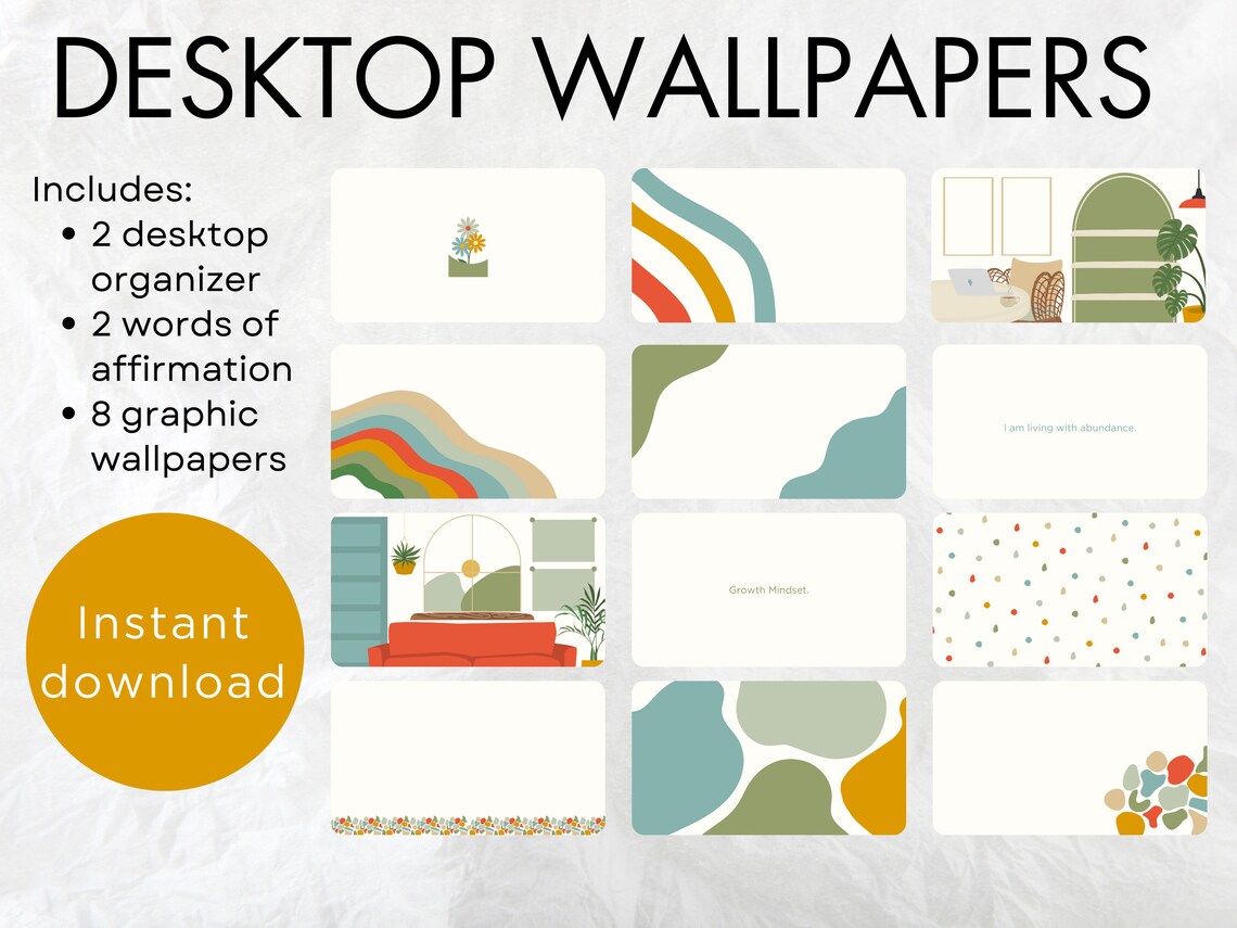 Desktop Wallpaper for Teachers Desktop Organizer Wallpaper - Etsy