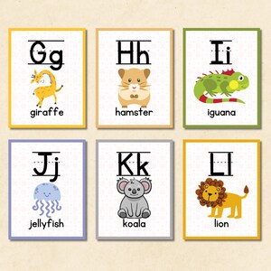 Alphabet Posters Classroom Decoration Printables, Animals, Colorful ...