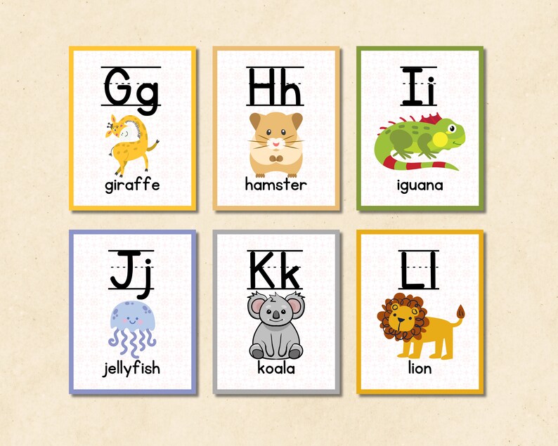 Alphabet Posters Classroom Decoration Printables Animals - Etsy