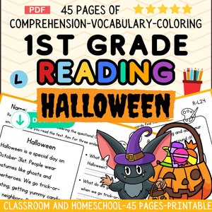 1st Grade Reading Comprehension Worksheets Halloween, Fall, Printable ...