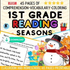 1st Grade Reading Comprehension Worksheets Seasons,printable Classroom ...