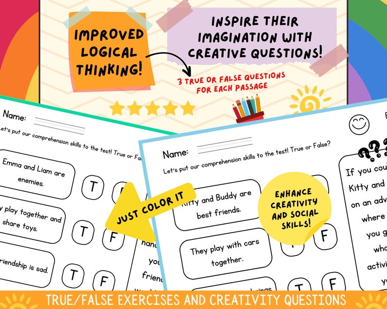 1st Grade Reading Comprehension Worksheets About Friendship,printable ...