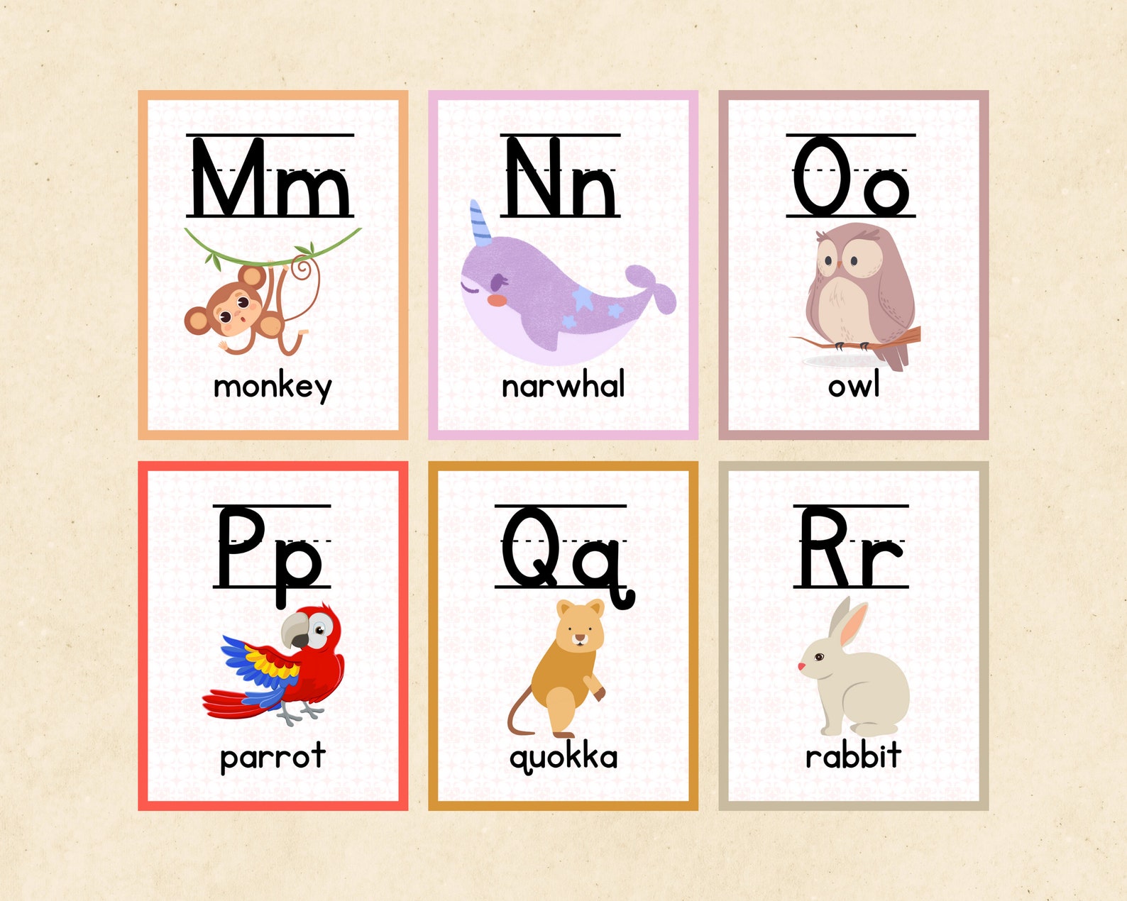 Alphabet Posters Classroom Decoration Printables, Animals, Colorful ...