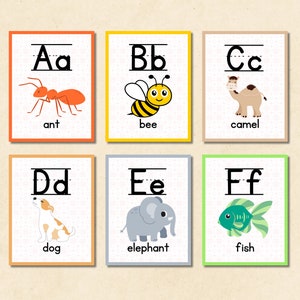 Alphabet Posters Classroom Decoration Printables, Animals, Colorful ...