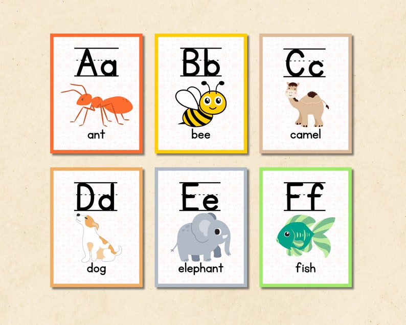Alphabet Posters Classroom Decoration Printables Animals - Etsy