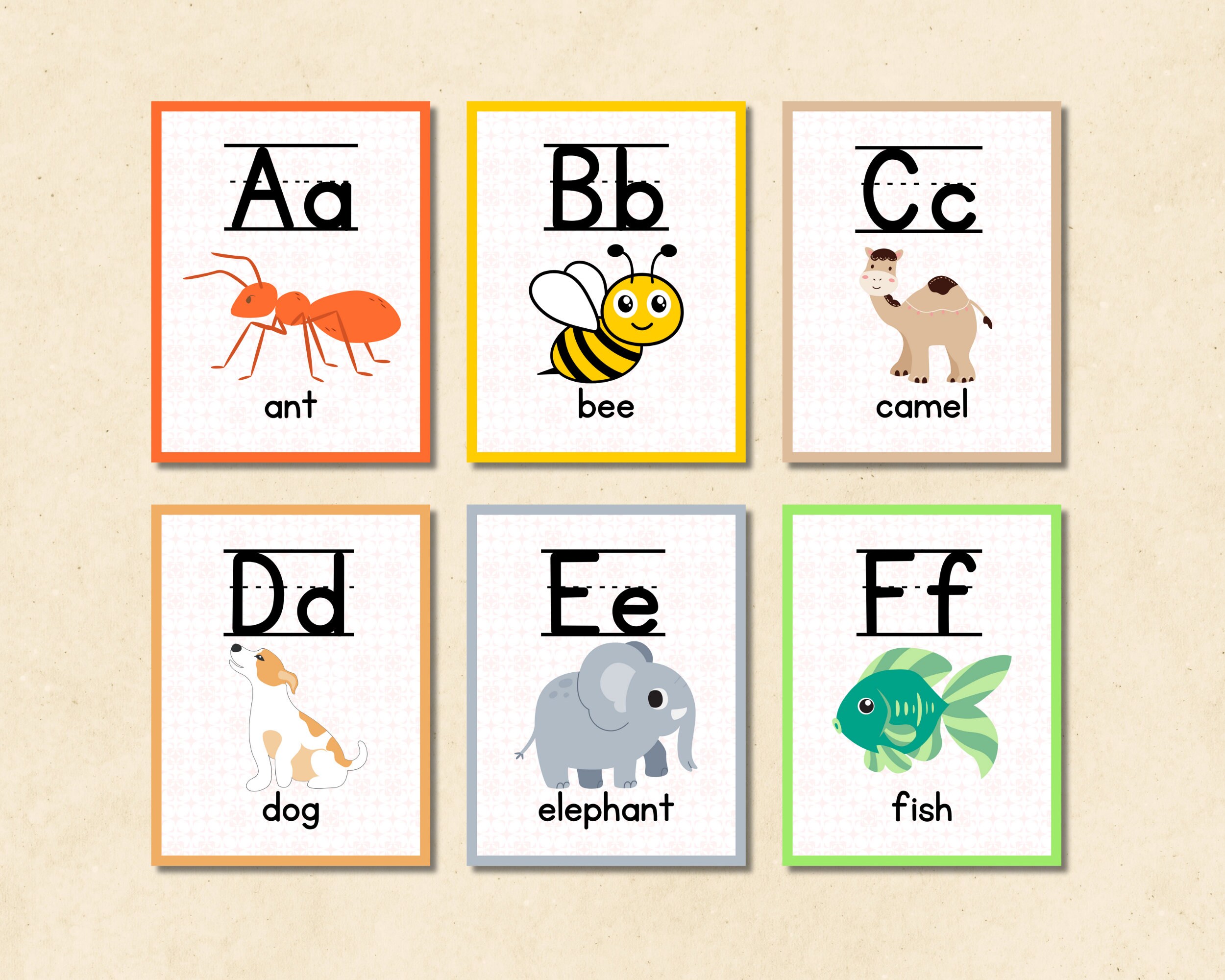 Alphabet Posters Classroom Decoration Printables, Animals, Colorful ...