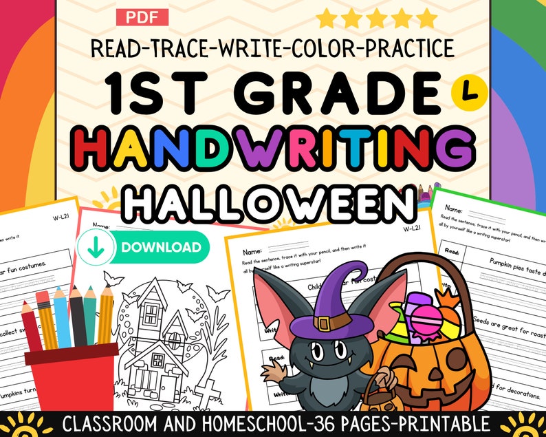 1st Grade Handwriting Exercises With Sentences and Coloring Pages ...