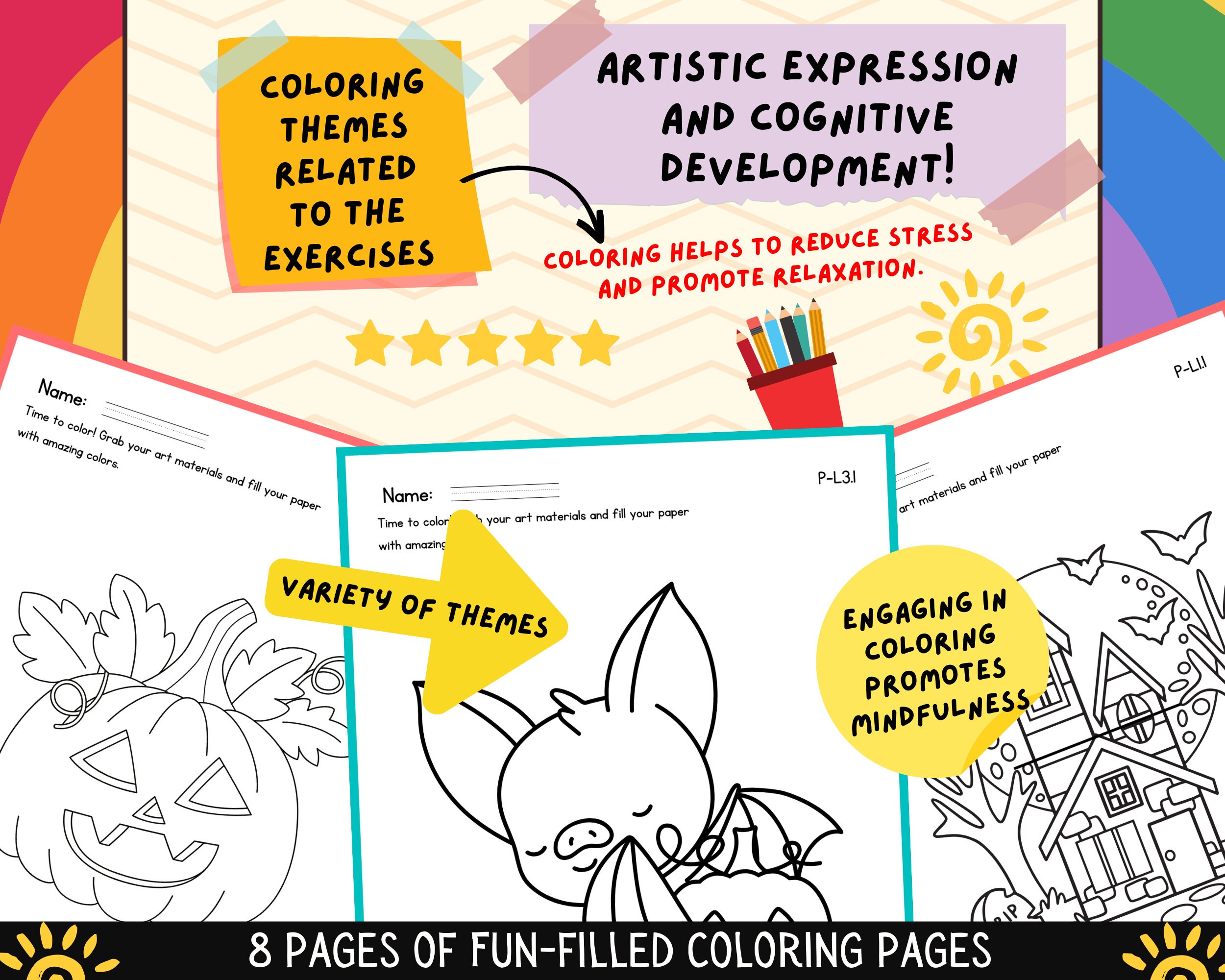 1st Grade Handwriting Exercises With Sentences and Coloring - Etsy