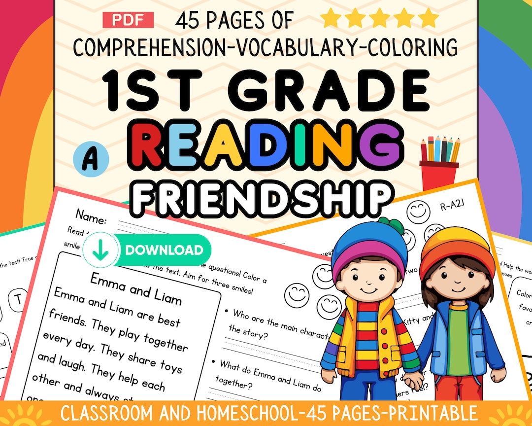 1st Grade Reading Comprehension Worksheets About Friendship,printable ...