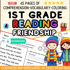 1st Grade Reading Comprehension Worksheets About Friendship,printable ...