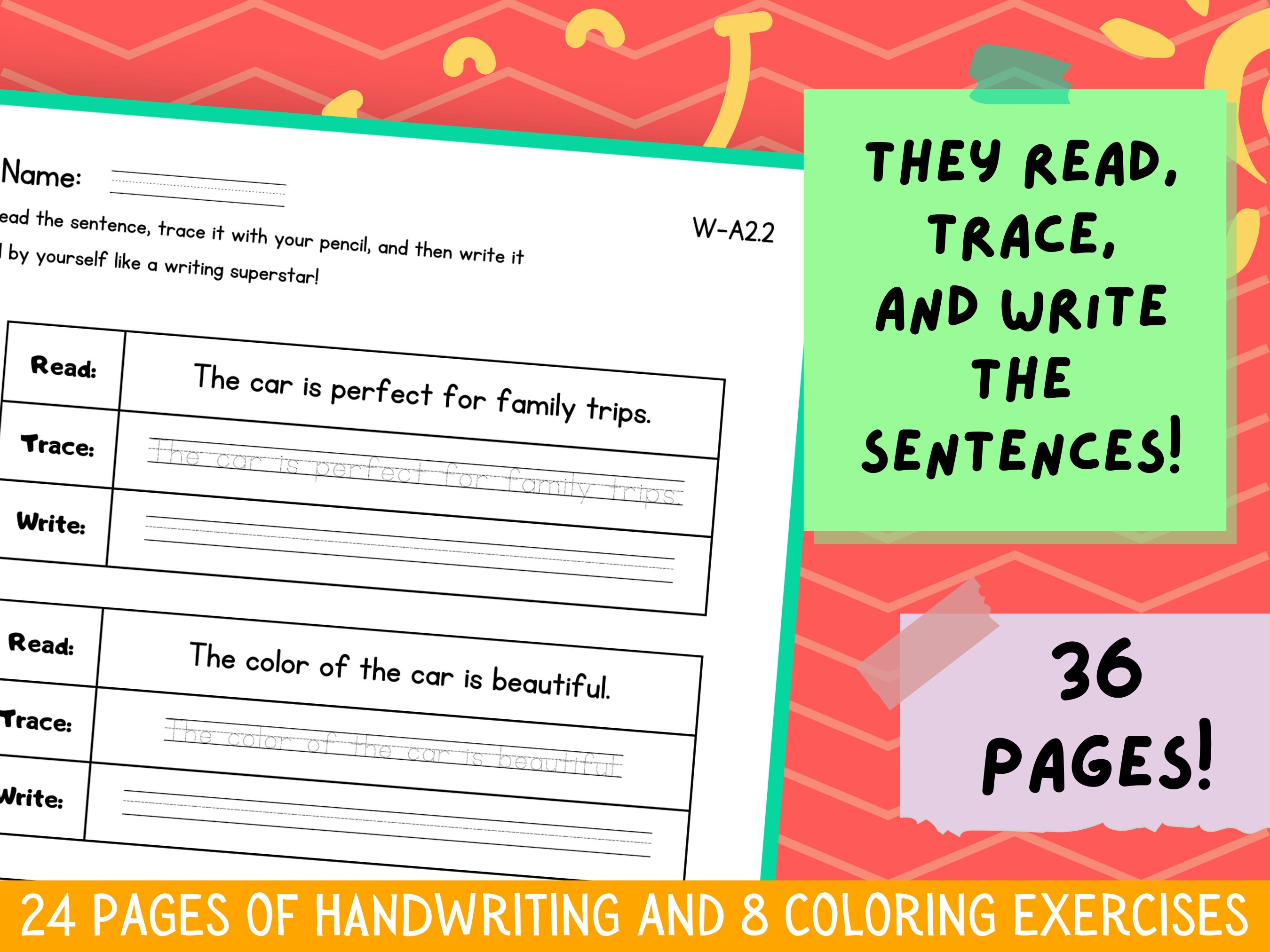 1st Grade Writing Exercises, Handwriting Pracitce,learn to Write ...