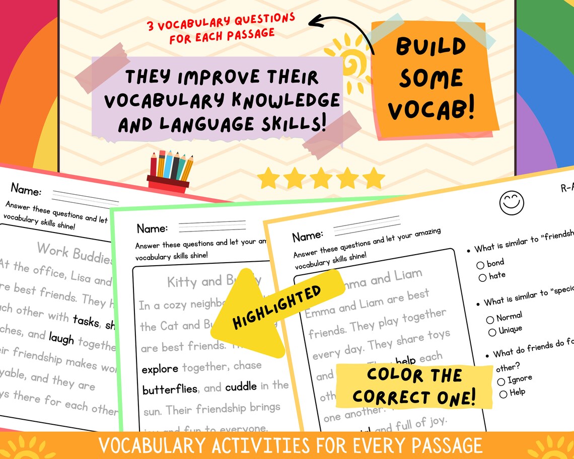 1st Grade Reading Comprehension Worksheets About Friendship,printable ...