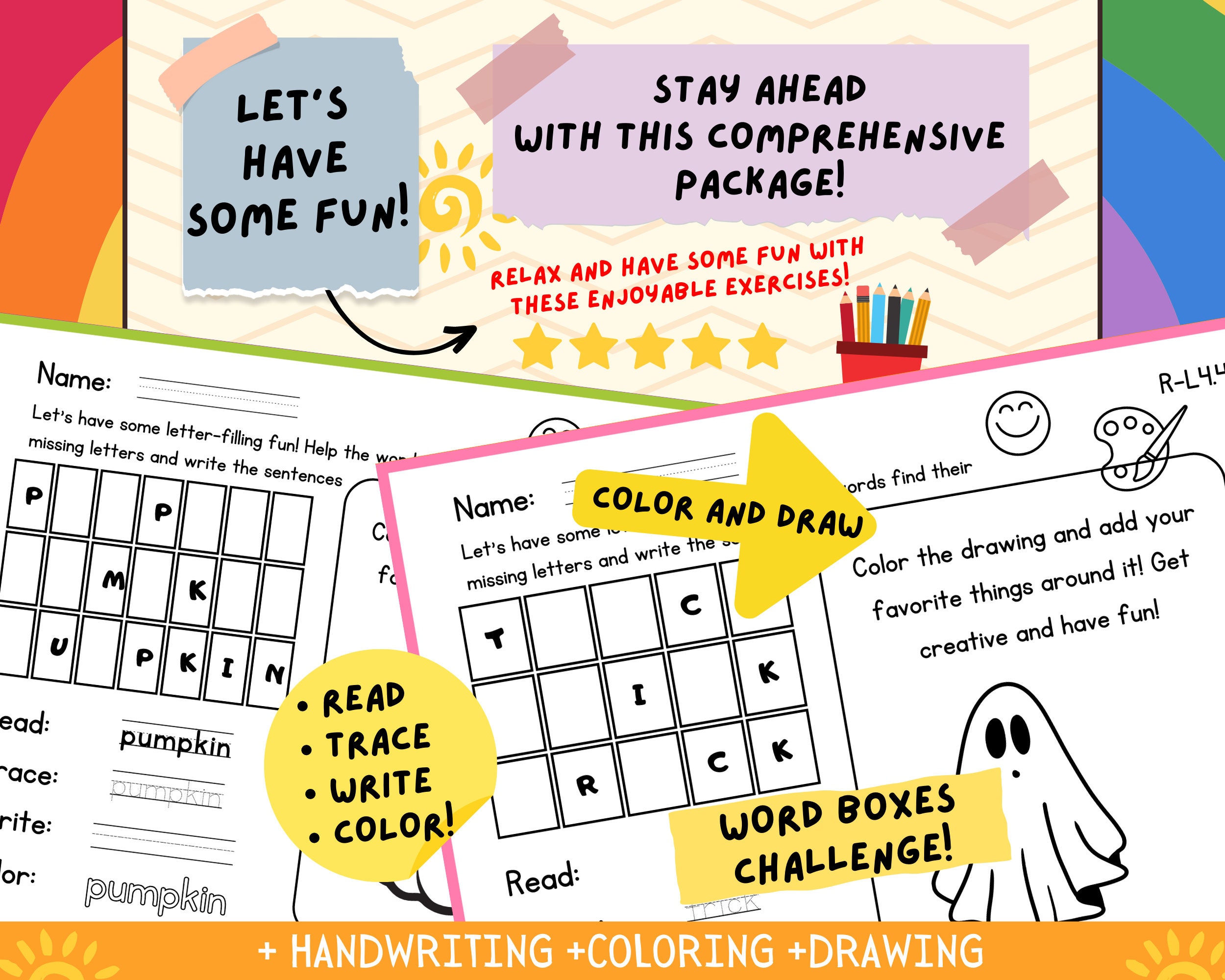 1st Grade Reading Comprehension Worksheets Halloween, Fall, Printable ...