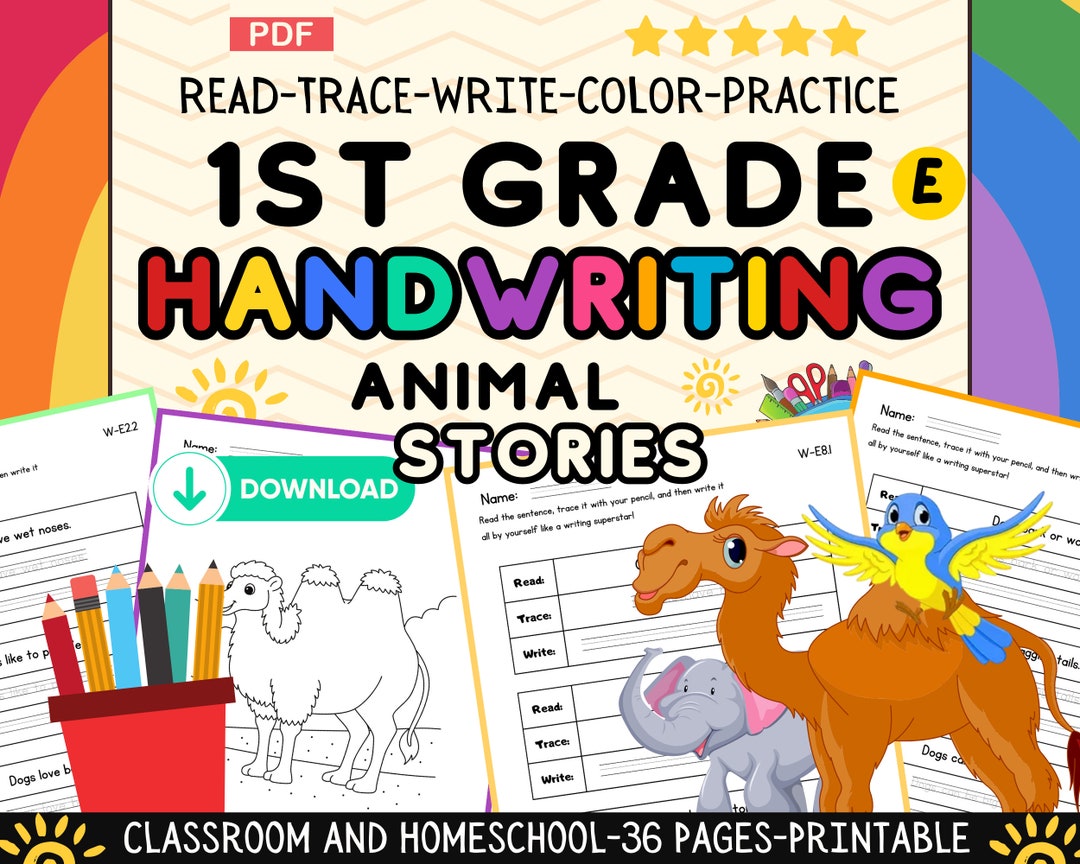 1st Grade Handwriting Exercises With Sentences and Coloring Pages ...