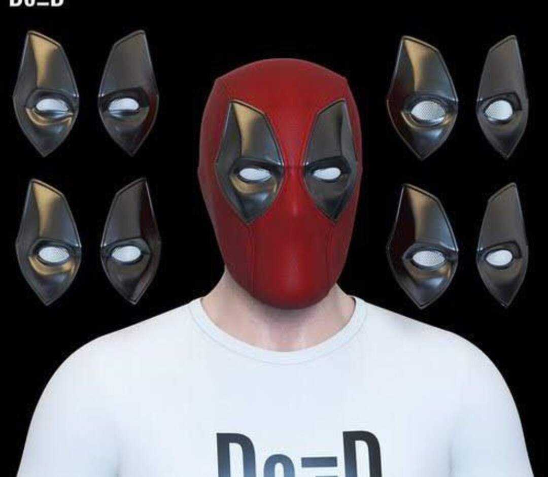 Deadpool Face shell casco Archivos de impresora 3D de alta - Etsy México