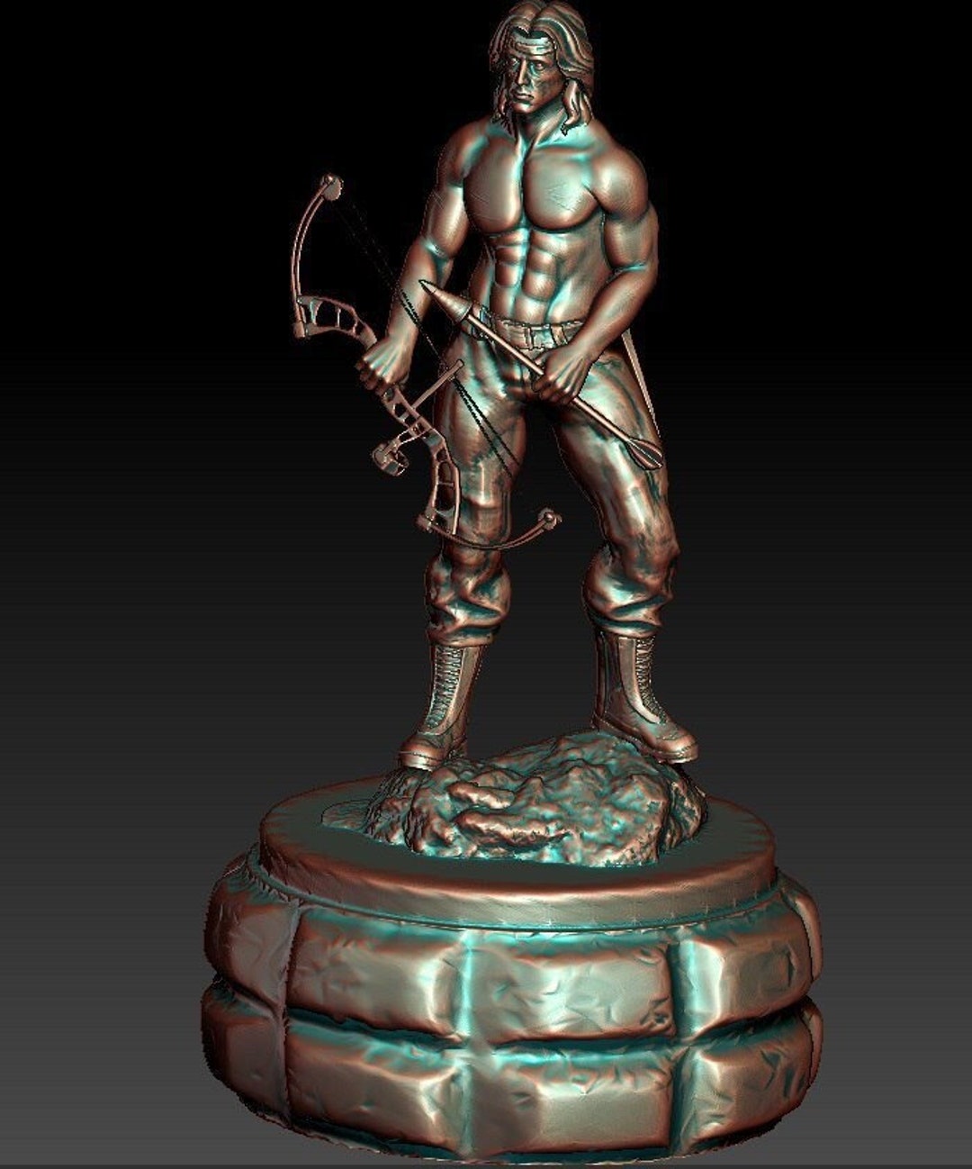 Rambo Statue High Quality 3D Printer Files 3D STL Model Print STL File ...