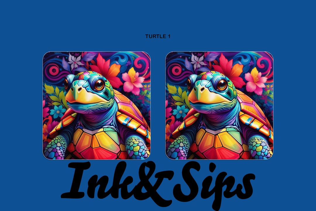 Turtle and Gecko Colourful Rainbow Coasters - Etsy