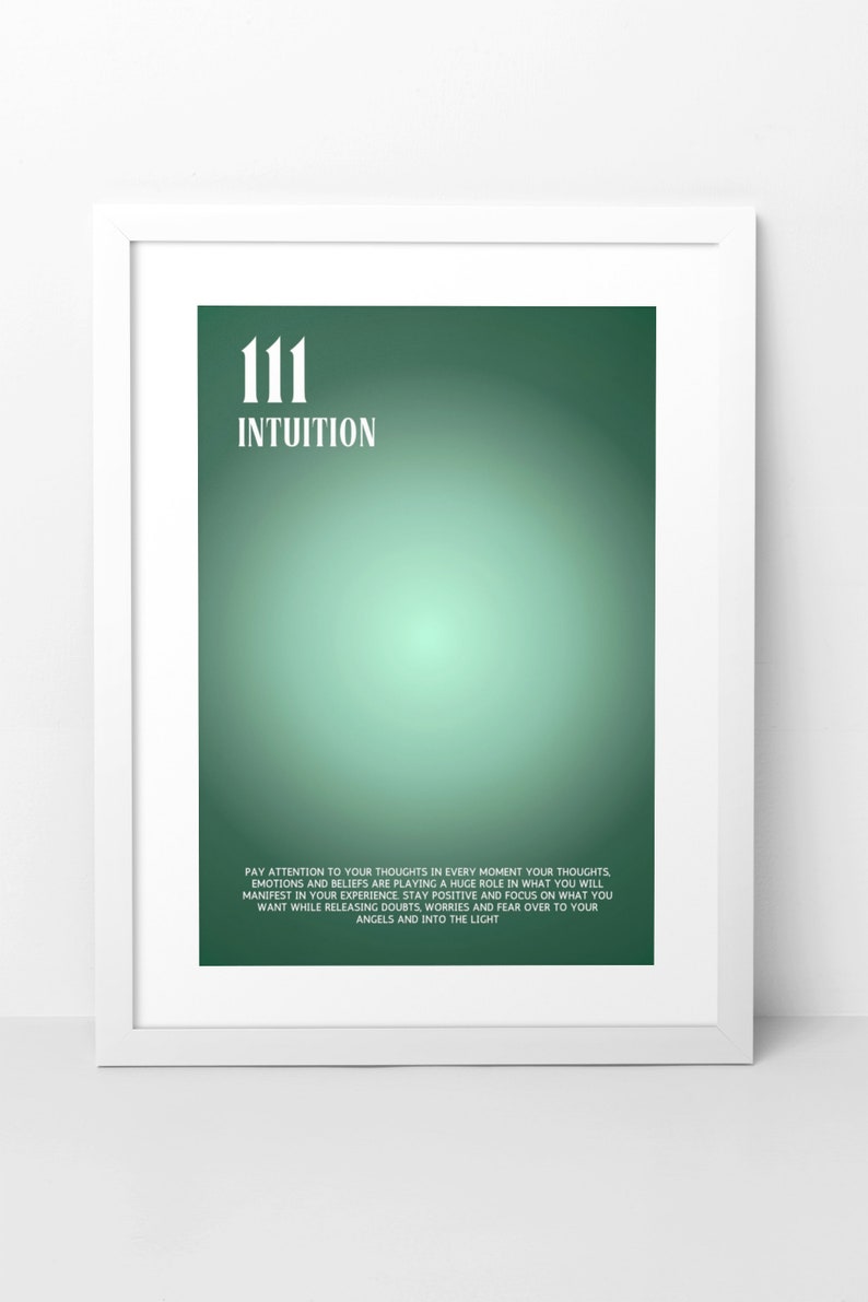 Angel Number Poster 111 Intuition Manifest Gradient Aura Vibes Wall Art ...
