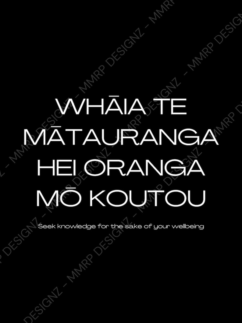 Maori Whakatauki Digital Print New Zealand Maori Black Minimal Decor Instant Download Whaia Te ...