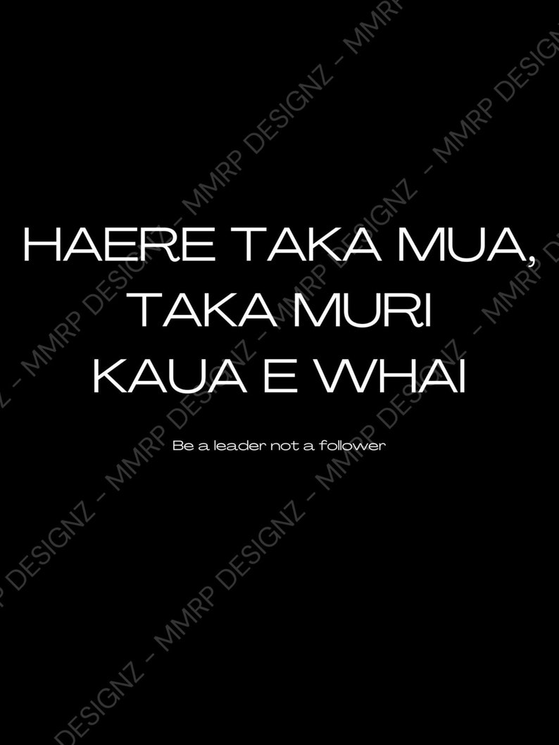 Maori Whakatauki Digital Print New Zealand Maori Black Minimal Decor ...