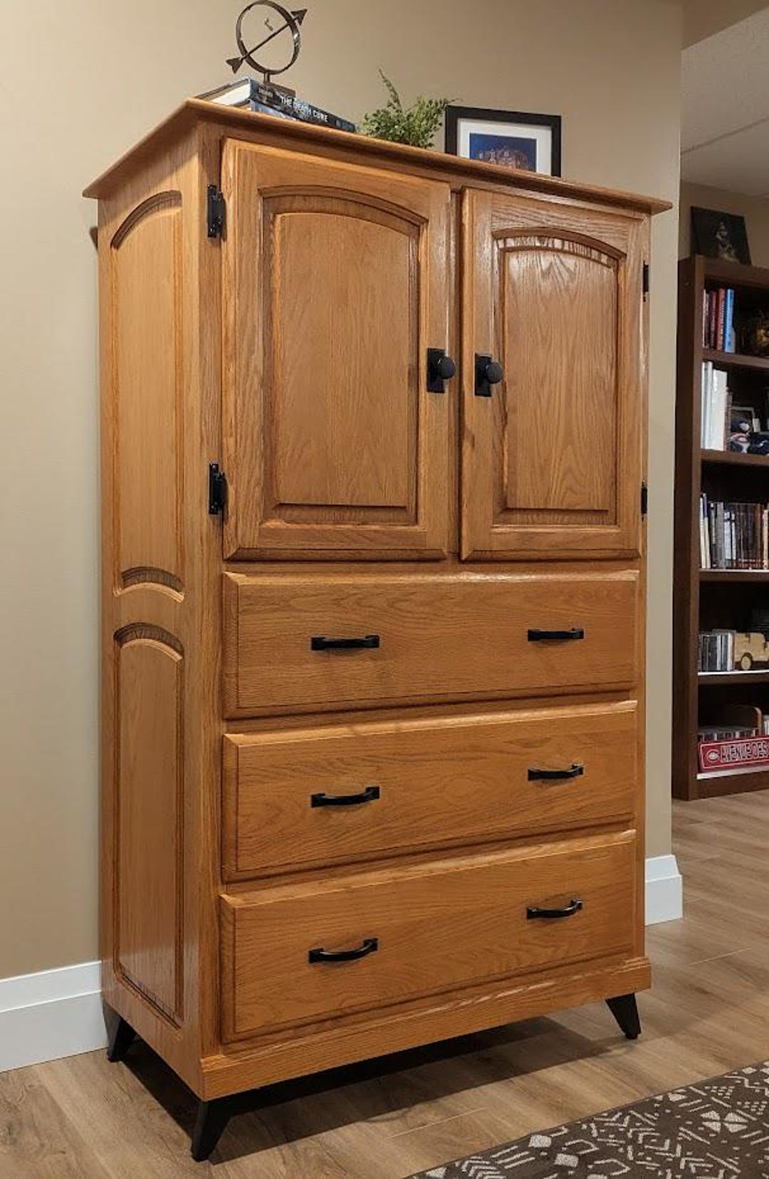 Tall Oak Dresser Armoire by Shermag Furniture Canada - Etsy