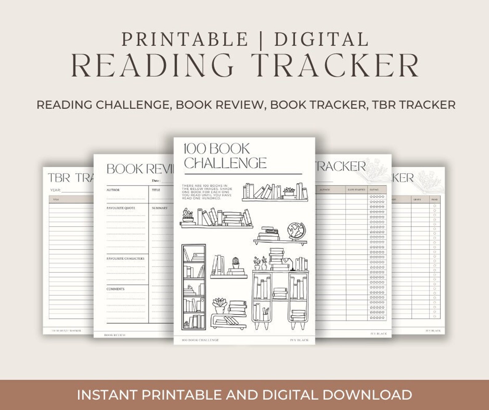 Reading Tracker Bundle - Instant Printable Download | to Be Read List ...