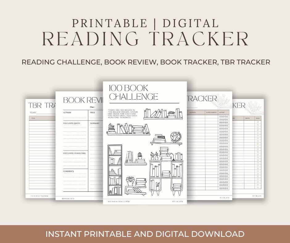 Reading Tracker Bundle - Instant Printable Download | to Be Read List ...