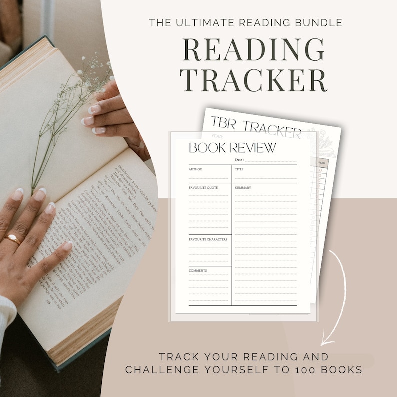 Reading Tracker Bundle - Instant Printable Download | to Be Read List, Reading Journal, 100 Book ...